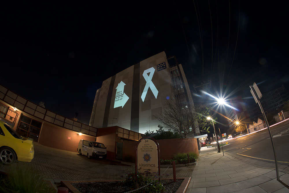 South Australian Police - White Ribbon Night - illuminart stories in light